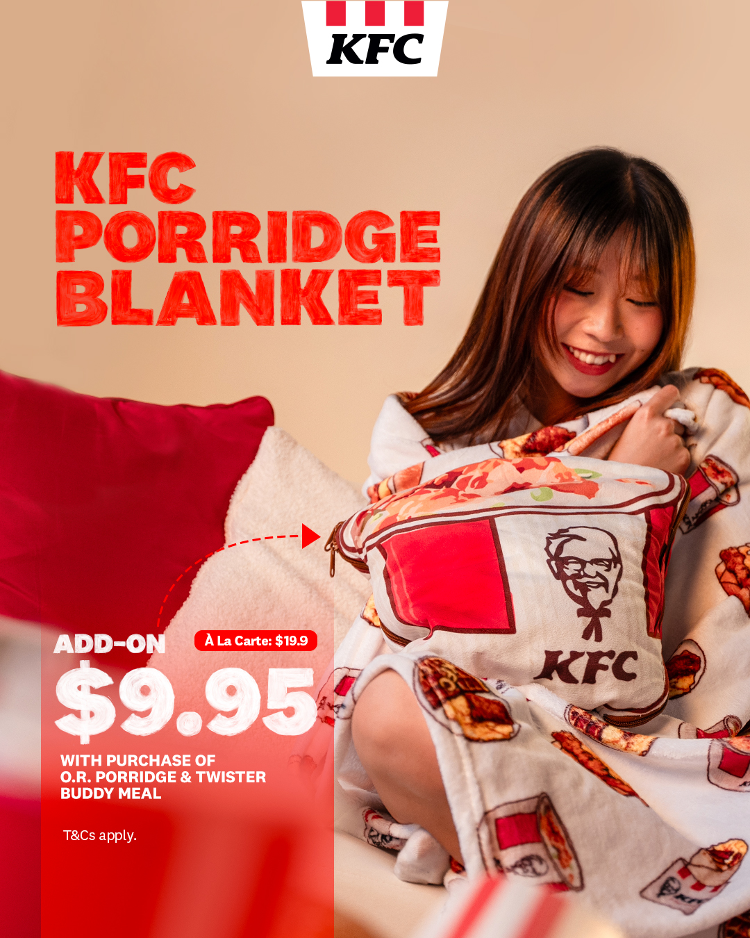 Wake Up To The Comfort Of KFC Singapore Limited-Edition Porridge Blanket